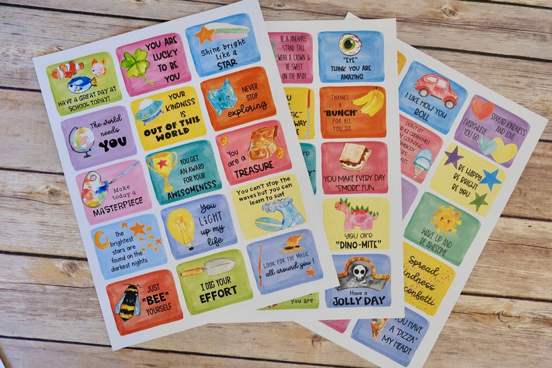 Printable Kindness Cards: Lunchbox Notes, Positive Messages (digital ...