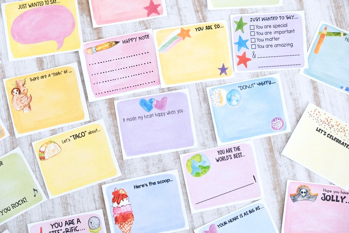 Kindness Notes Set 1 Lunch Box Notes Inspirational Cards | Etsy