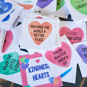 Kindness Hearts Affirmation Cards: Printable Lunchbox Notes (PDF) - Etsy