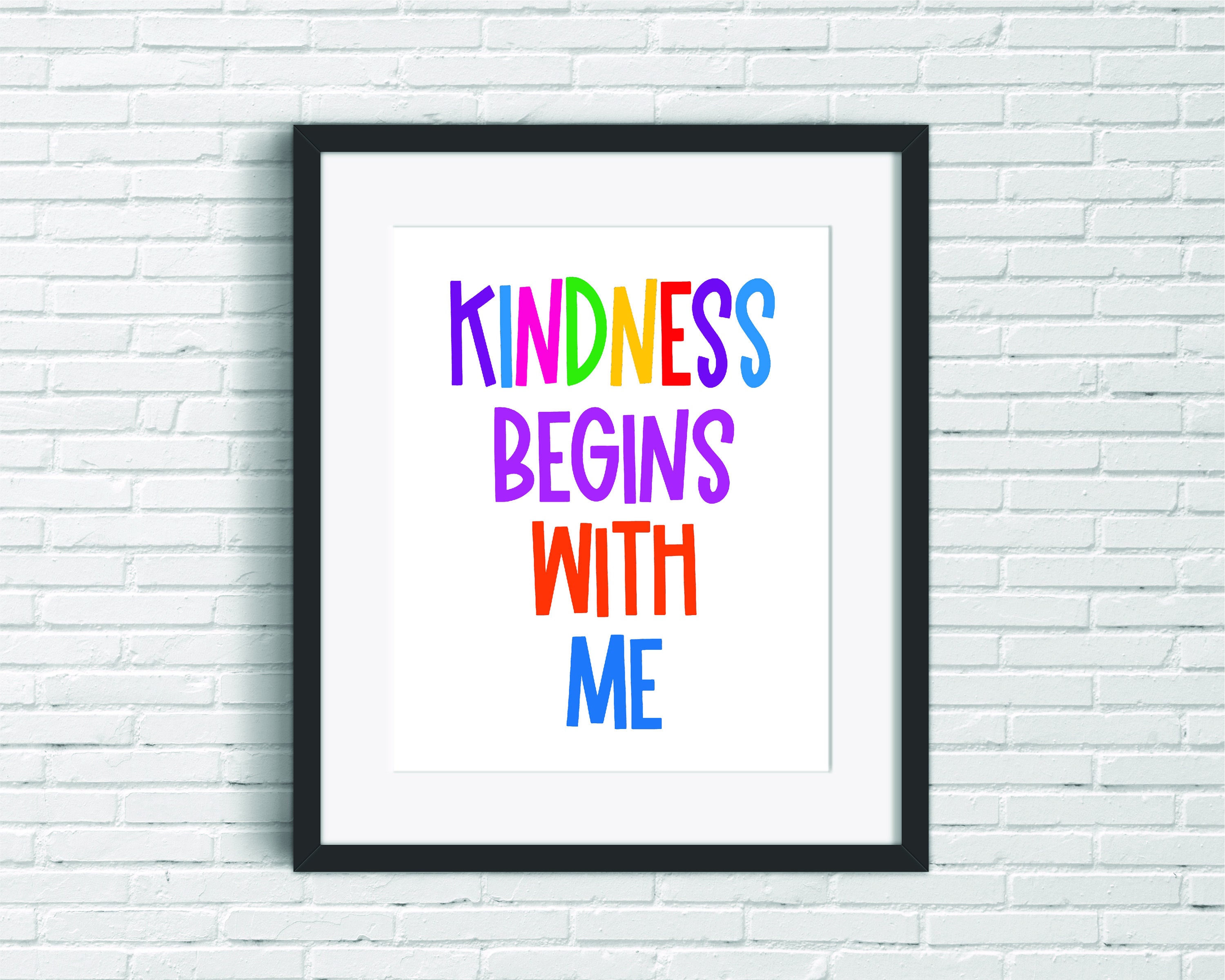 Kindness Begins With Me Inspirational Quote Wall Prints Kids Wall Art ...