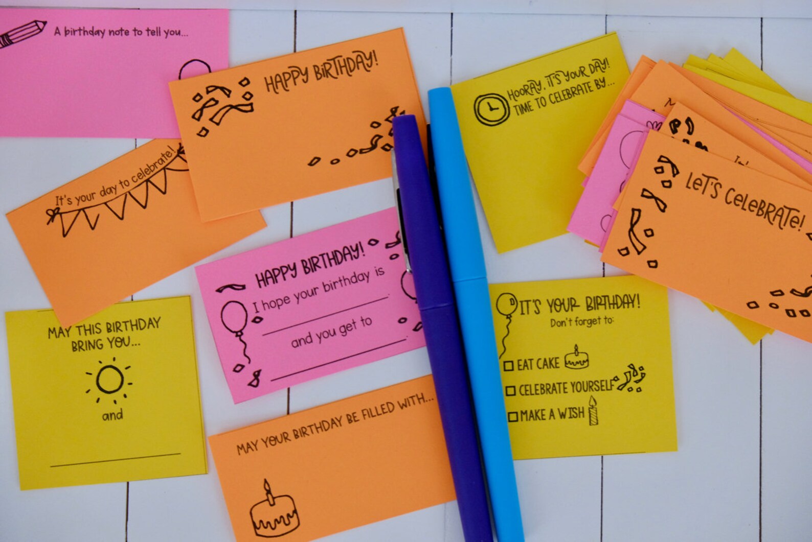 Birthday Confetti Kindness Cards: Printable Birthday Wishes (PDF) - Etsy