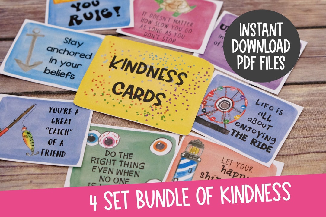 Kindness Cards and Lunch Box Notes 4 Set BUNDLE: for Spreading ...