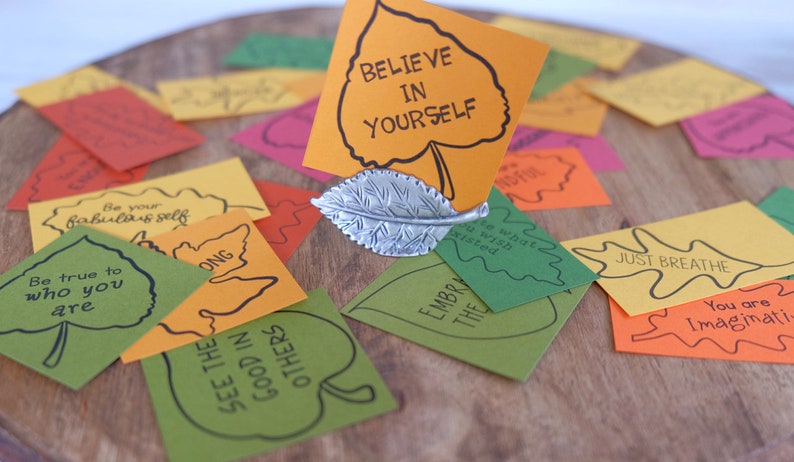 Kindness Leaves: Inspirational Message Cards (PDF Download) - Etsy