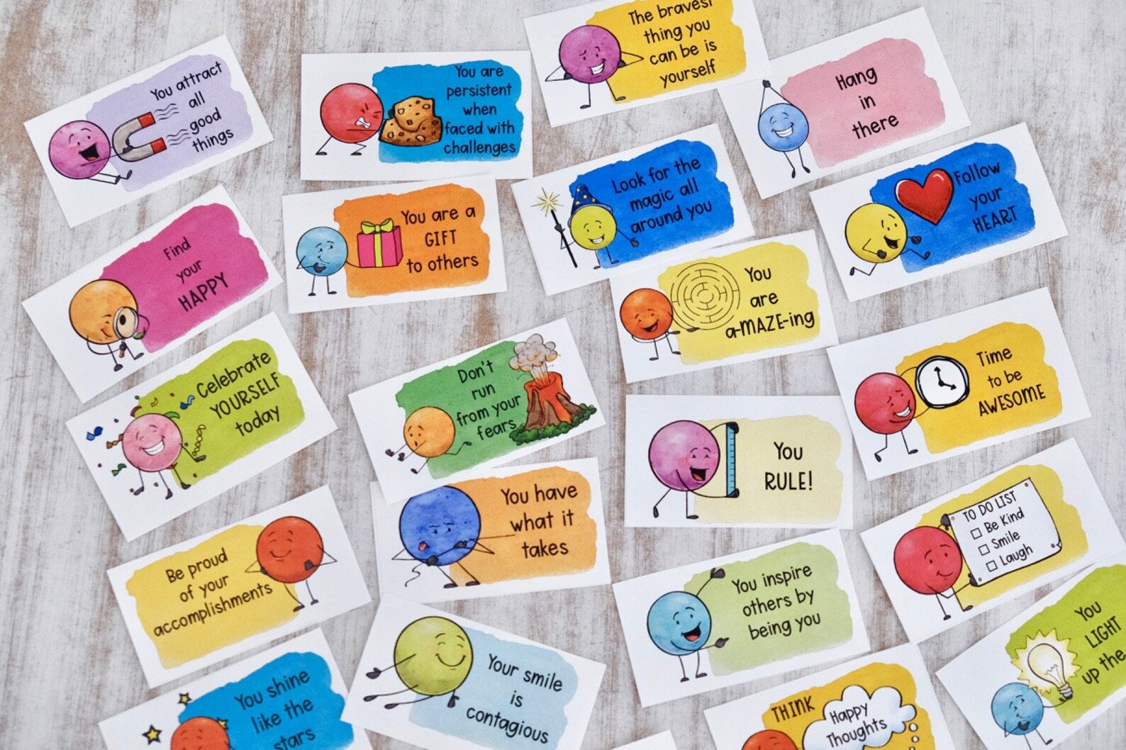 Kindness Cards and Notes Set 3 Kindness Dots Lunch Box Notes | Etsy