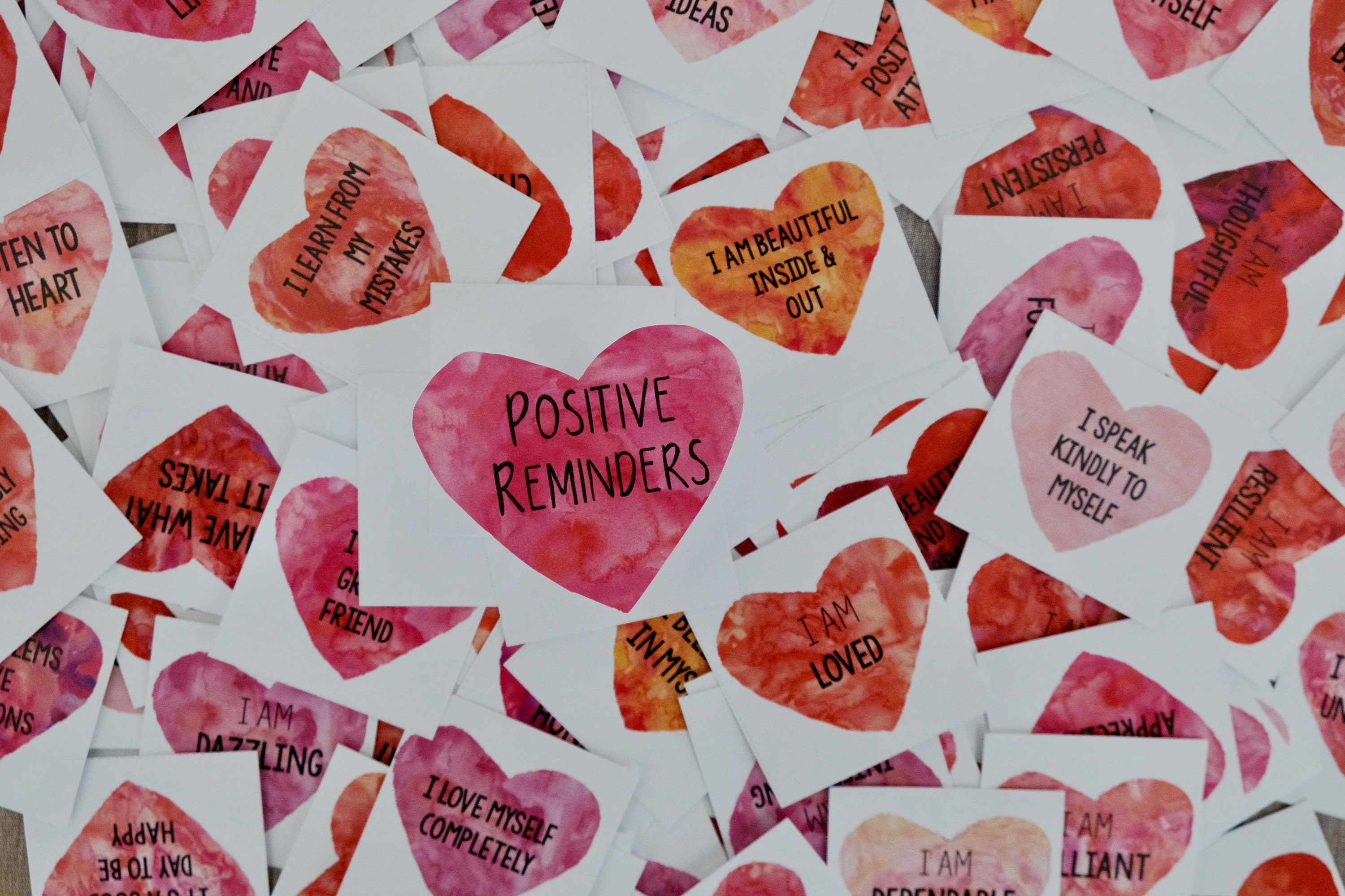 Heart Affirmation Cards Printable Inspirational & - Etsy Canada