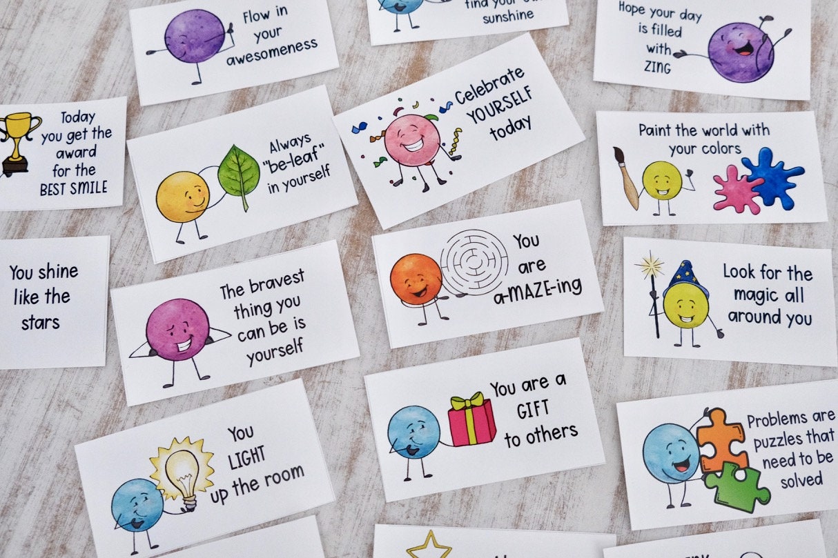 Kindness Cards and Notes Set 3 Kindness Dots Lunch Box Notes | Etsy