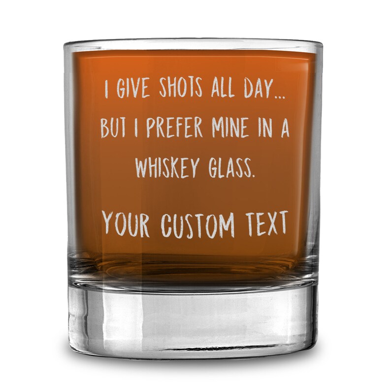 CRNA Graduation Whiskey Glass Custom Engraved 'I Give Shots All Day ...