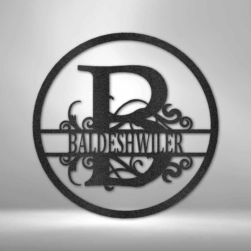 Split Circle Monogram Steel Sign - Etsy