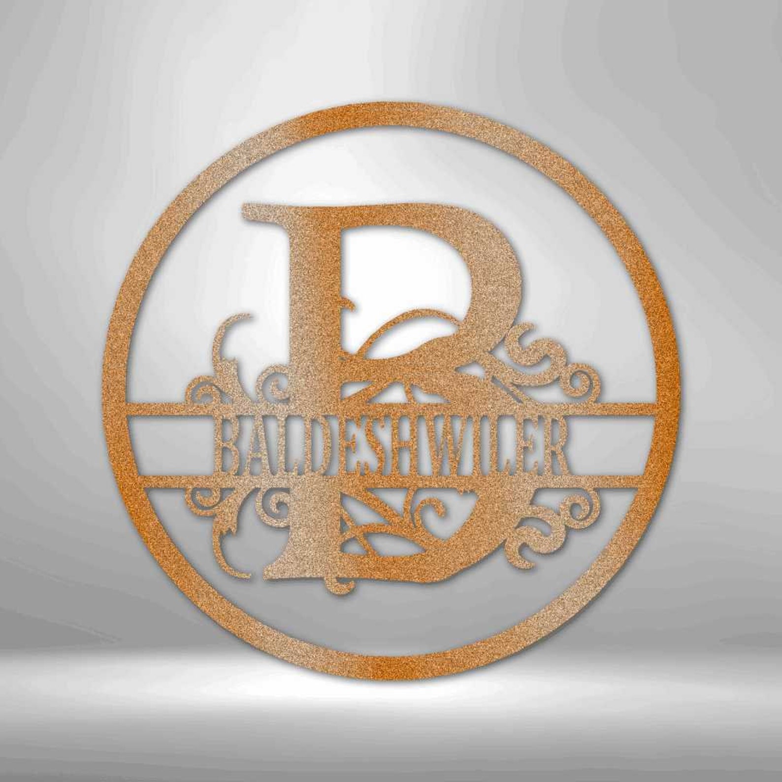 Split Circle Monogram Steel Sign - Etsy