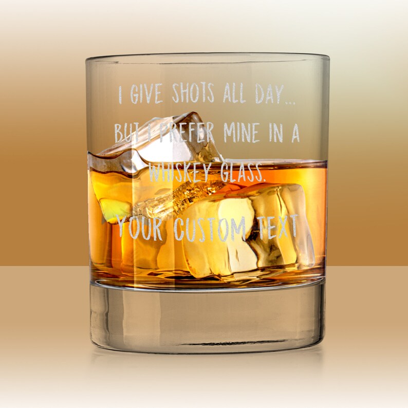 CRNA Graduation Whiskey Glass Custom Engraved 'I Give Shots All Day ...