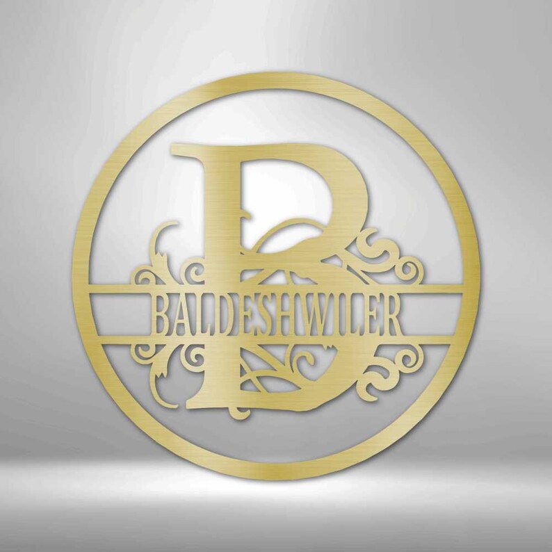 Split Circle Monogram Steel Sign - Etsy