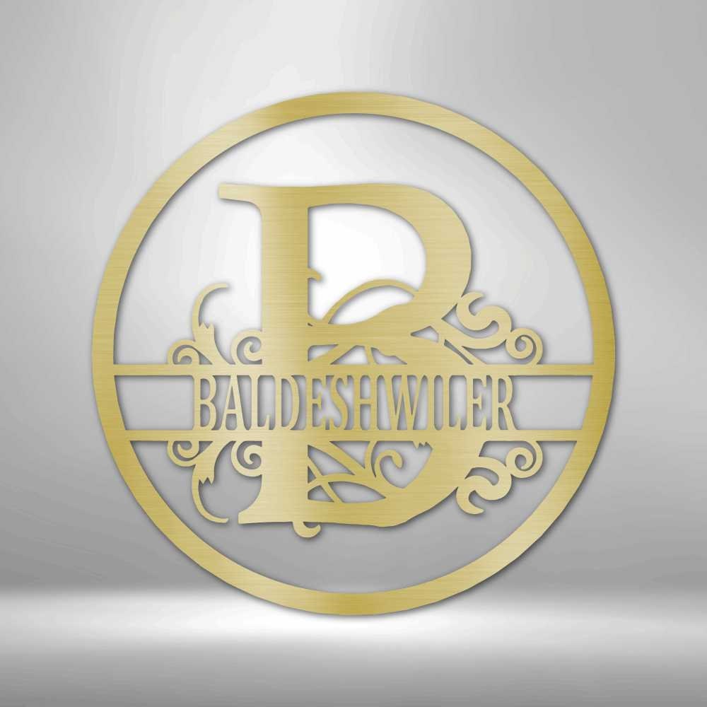 Split Circle Monogram Steel Sign - Etsy