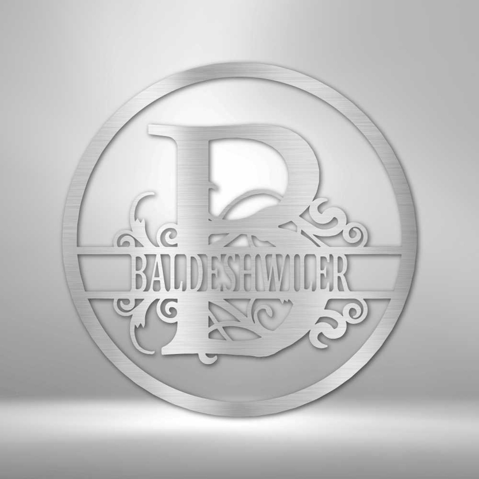 Split Circle Monogram Steel Sign - Etsy