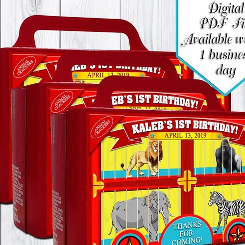 Animal Cracker Box Labels Animal Cookies Birthday Favors - Etsy