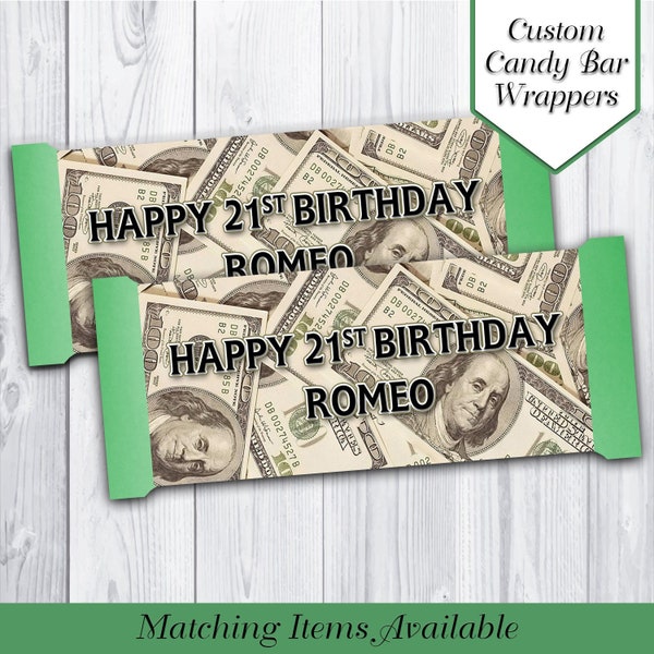 Money Candy Bar Wrappers Printable - Etsy
