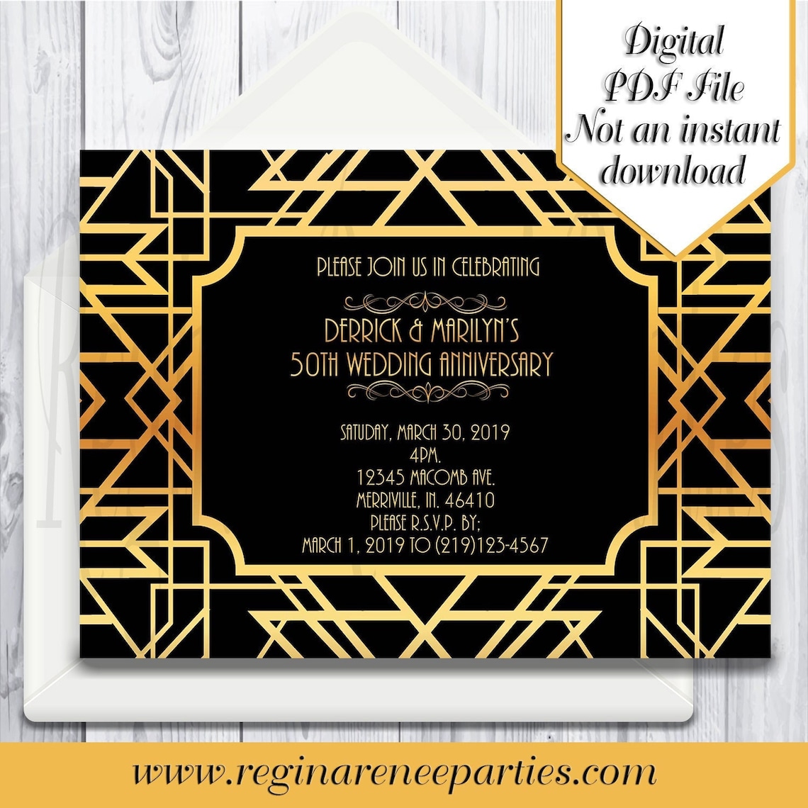The Great Gatsby Invitations Great Gatsby Party the Great - Etsy