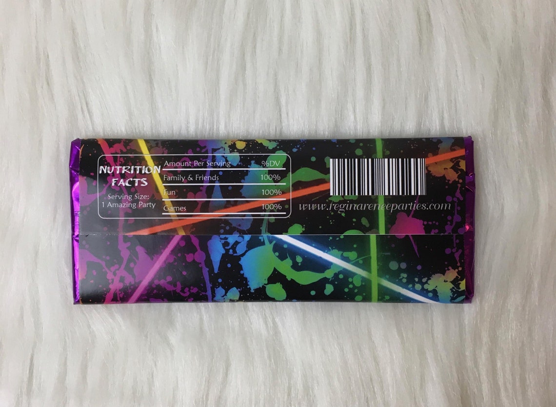 Neon Theme Candy Bar Wrappers Neon Theme Birthday Neon | Etsy