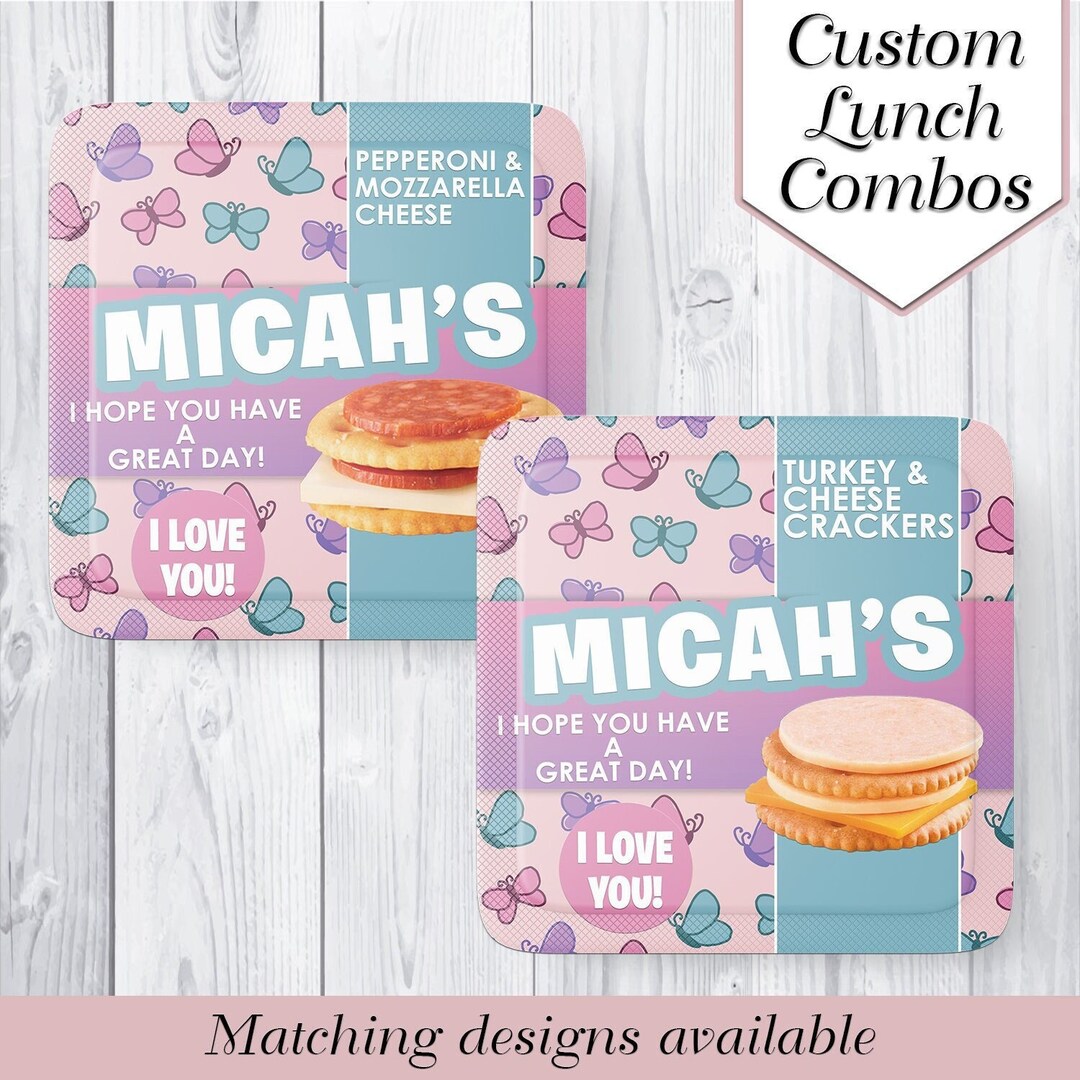 Butterfly Lunch Combo Pack Labels | Custom Combo Pack | Lunch Snack ...