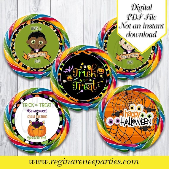 Halloween Large Lollipop Labels Halloween Candy Halloween - Etsy