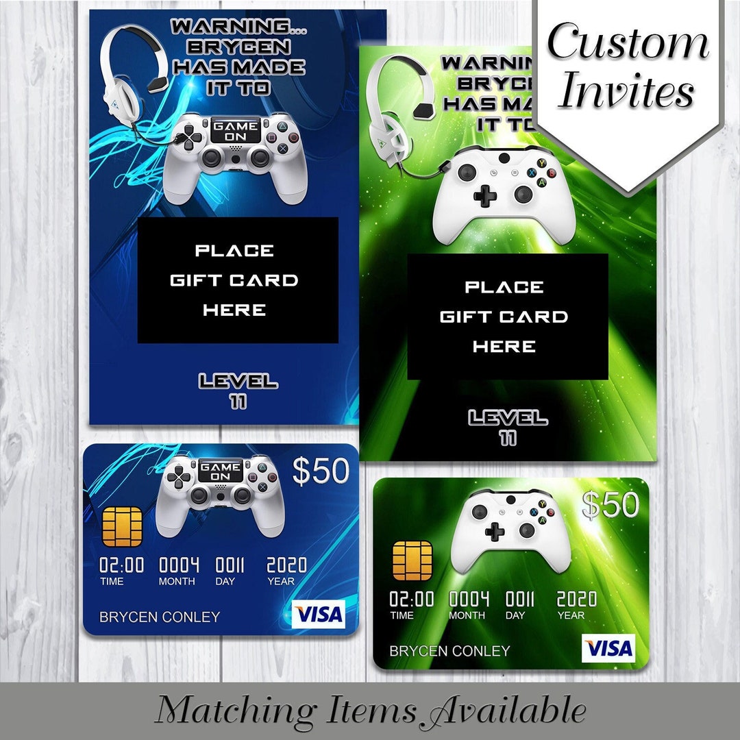 Video Game Gift Card Holders | Video Game Invitations | Video Game ...