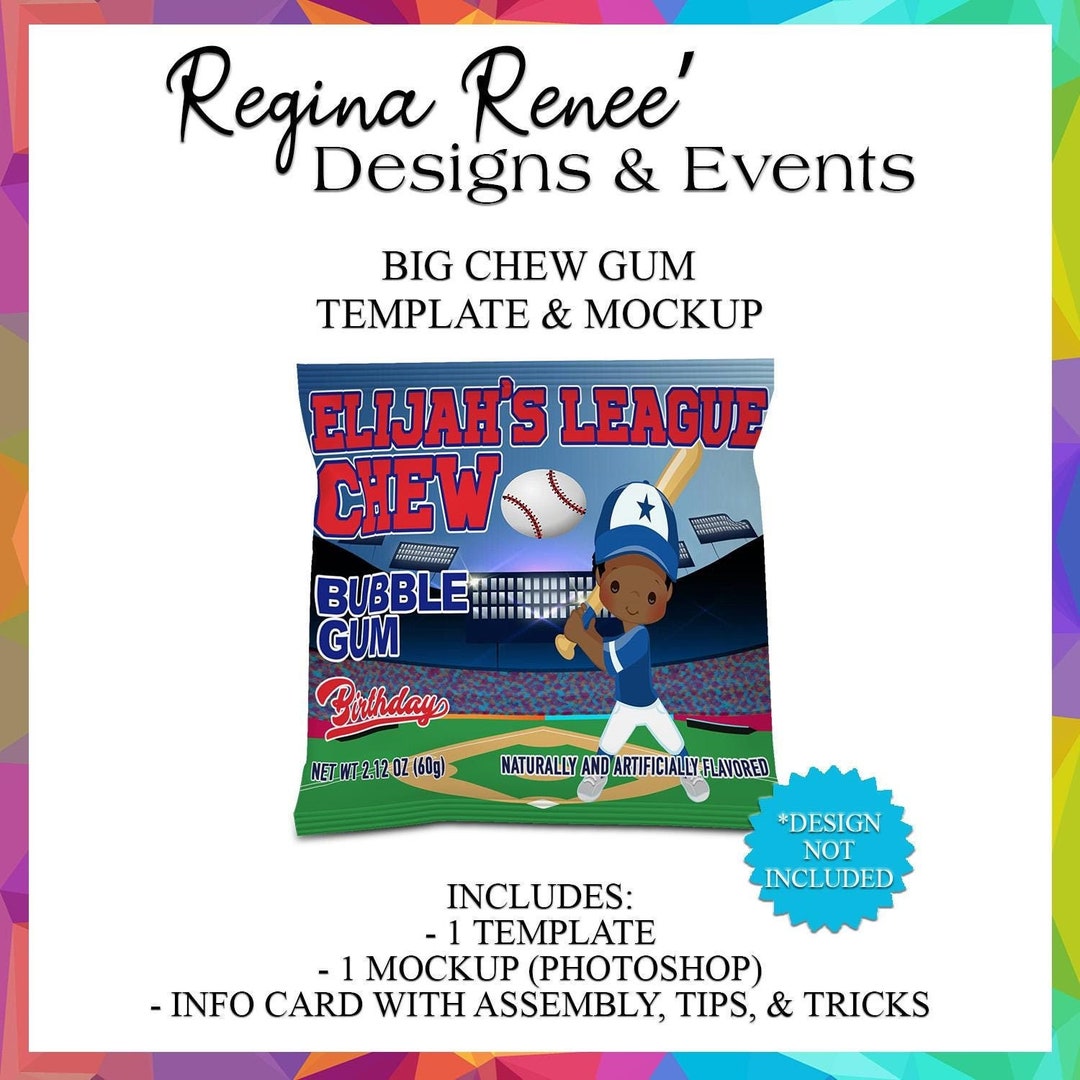 Big Chew Gum Pack Template & Mockup | Gum Templates | Gum Pack Mockups ...