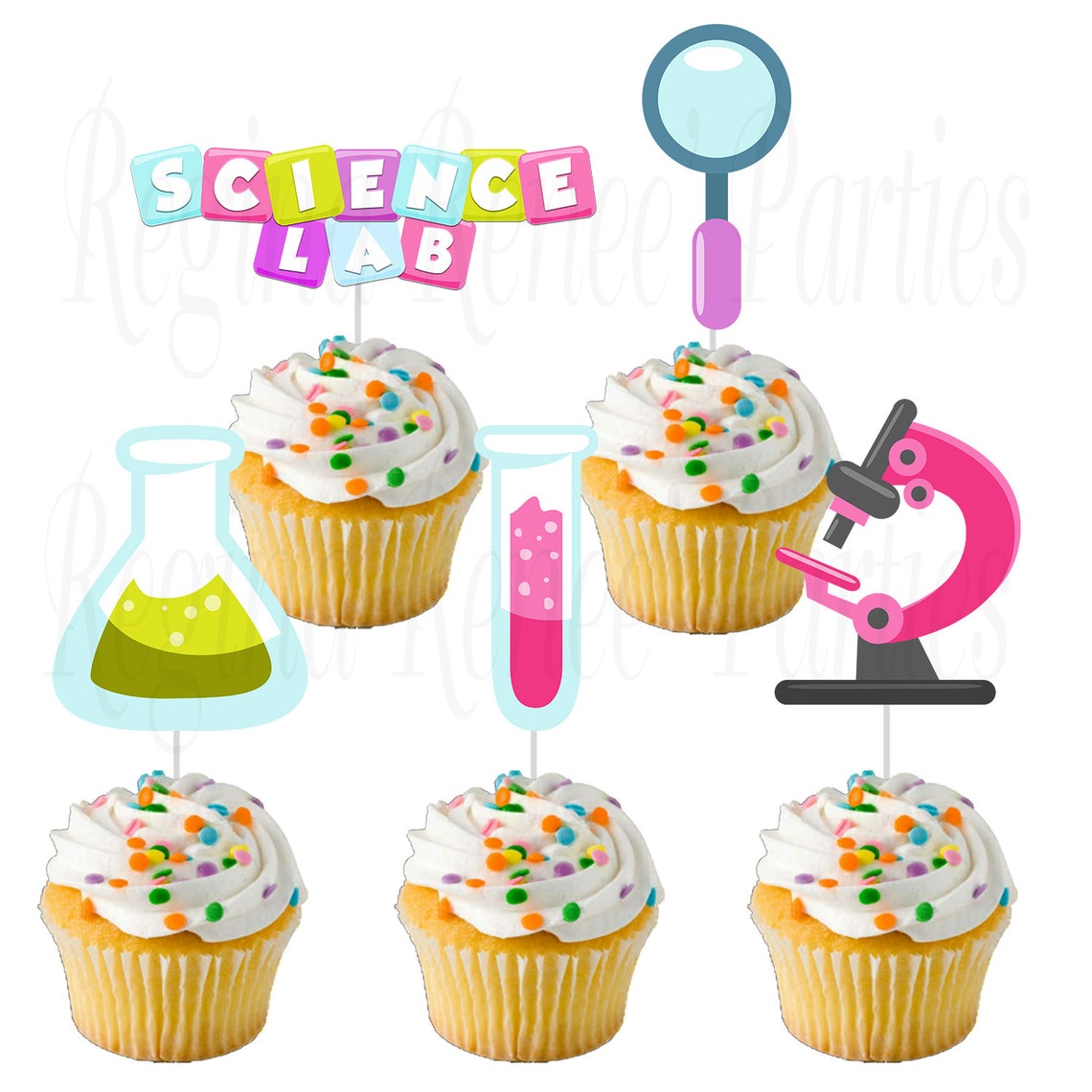 Science Lab Party Cupcake Toppers Science Lab Birthday Party - Etsy