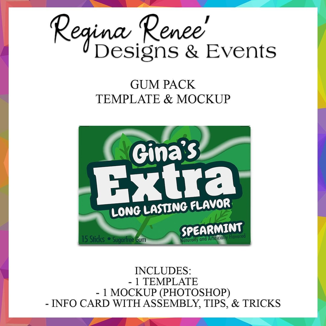 Gum Pack Template & Mockup | Gum Templates | Bubble Gum Mockups ...
