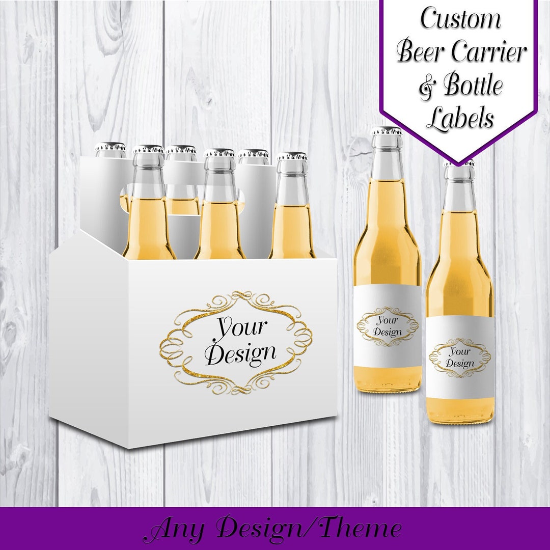 Beer Bottle and Carrier Labels Birthday Gifts Party Favors Gifts Wine ...