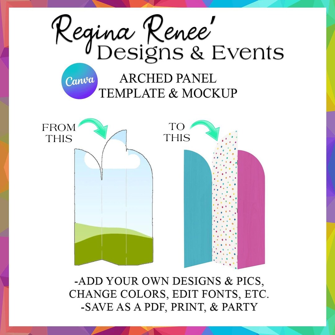 Canva Arched Panel Backdrop Template & Mockup | Canva Templates ...