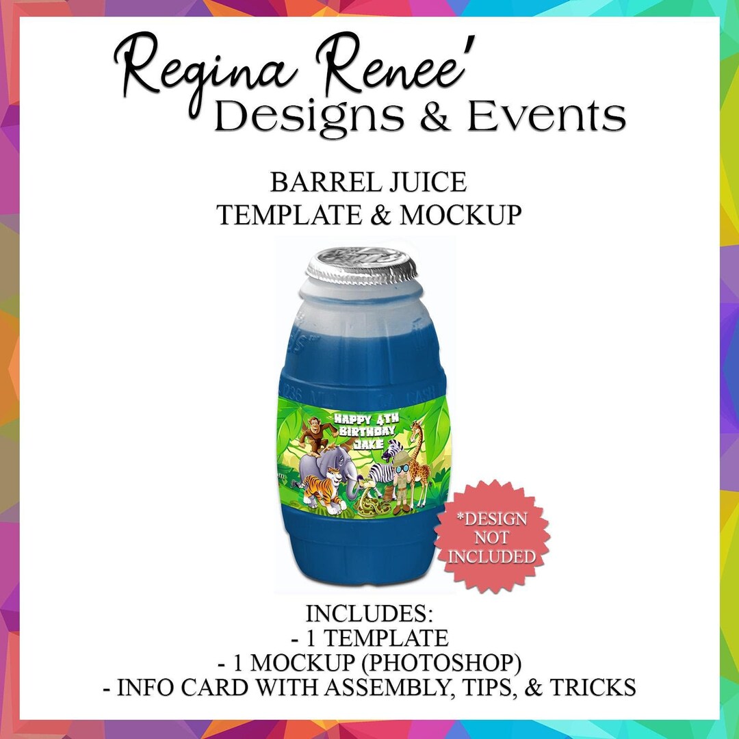 Barrel Juice Template & Mockup | Juice Templates | Juice Favors | Drink ...