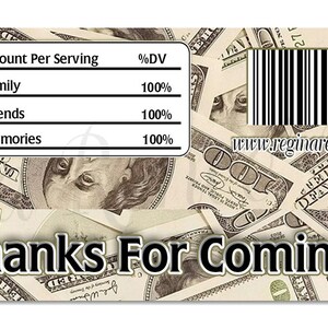 Money Theme Candy Bar Wrappers | Money Bags | Money | Money Birthday ...