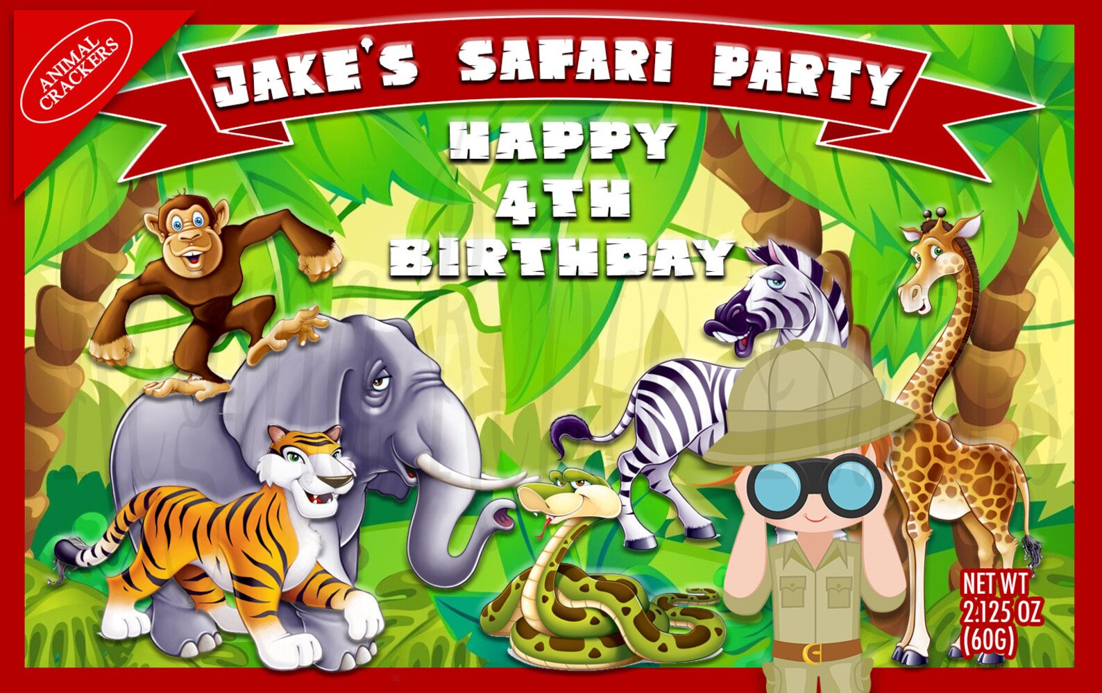 Animal Safari Animal Cracker Box Labels Animal Safari Party - Etsy Canada