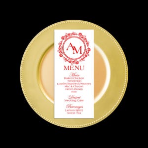 Charger Plate Inserts & Menu Cards | Charger Inserts | Menu Cards ...
