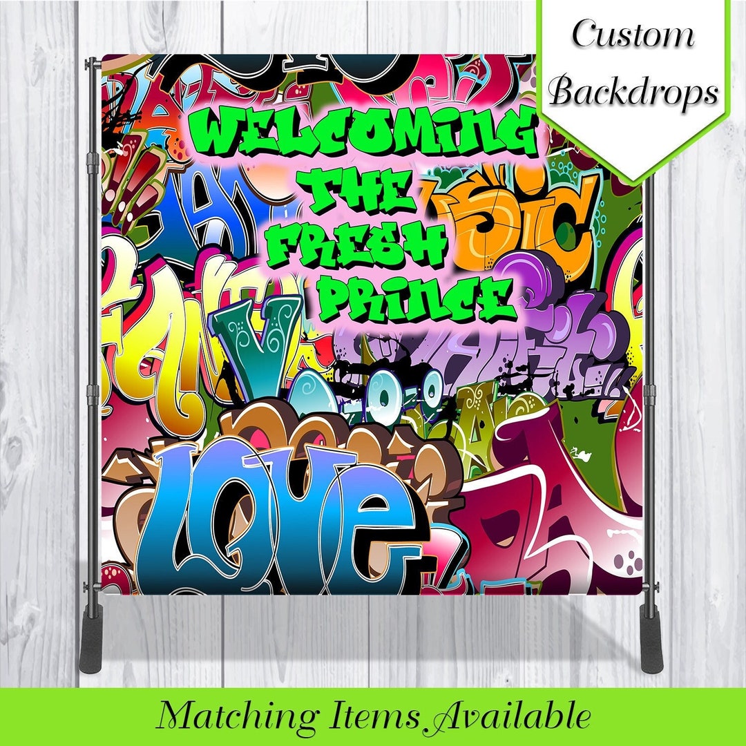 Fresh Prince Backdrop | Fresh Princess Backdrop | Graffiti Backdrop ...