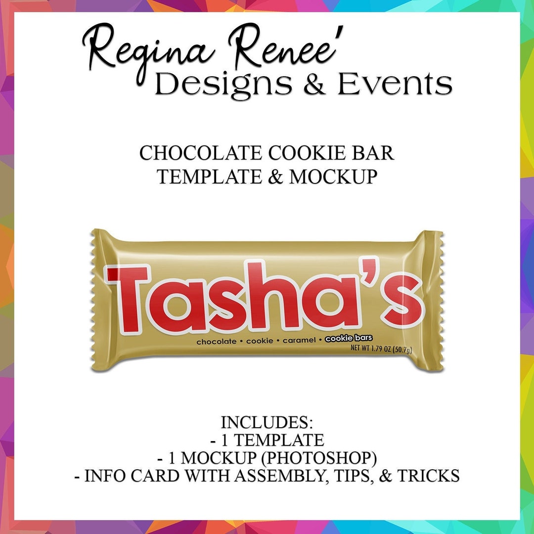 Chocolate Cookie Bar Template & Mockup | Candy Bar Templates ...