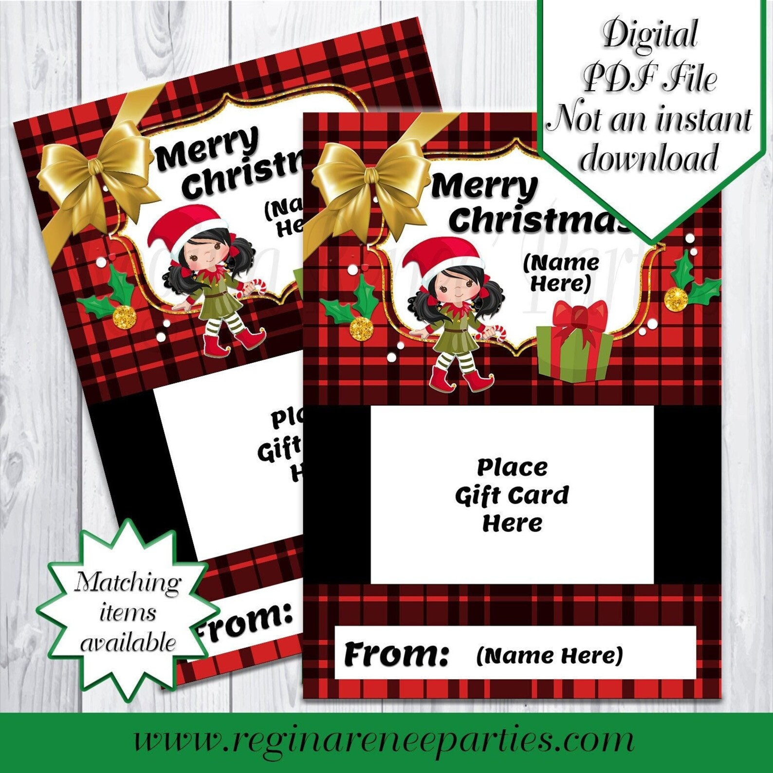 Christmas Elf Theme Gift Card Holder Gift Card Christmas | Etsy