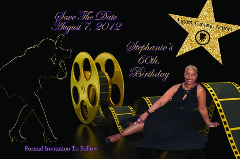 Lights, Camera, Action Theme Save the Date Cards | Lights, Camera ...