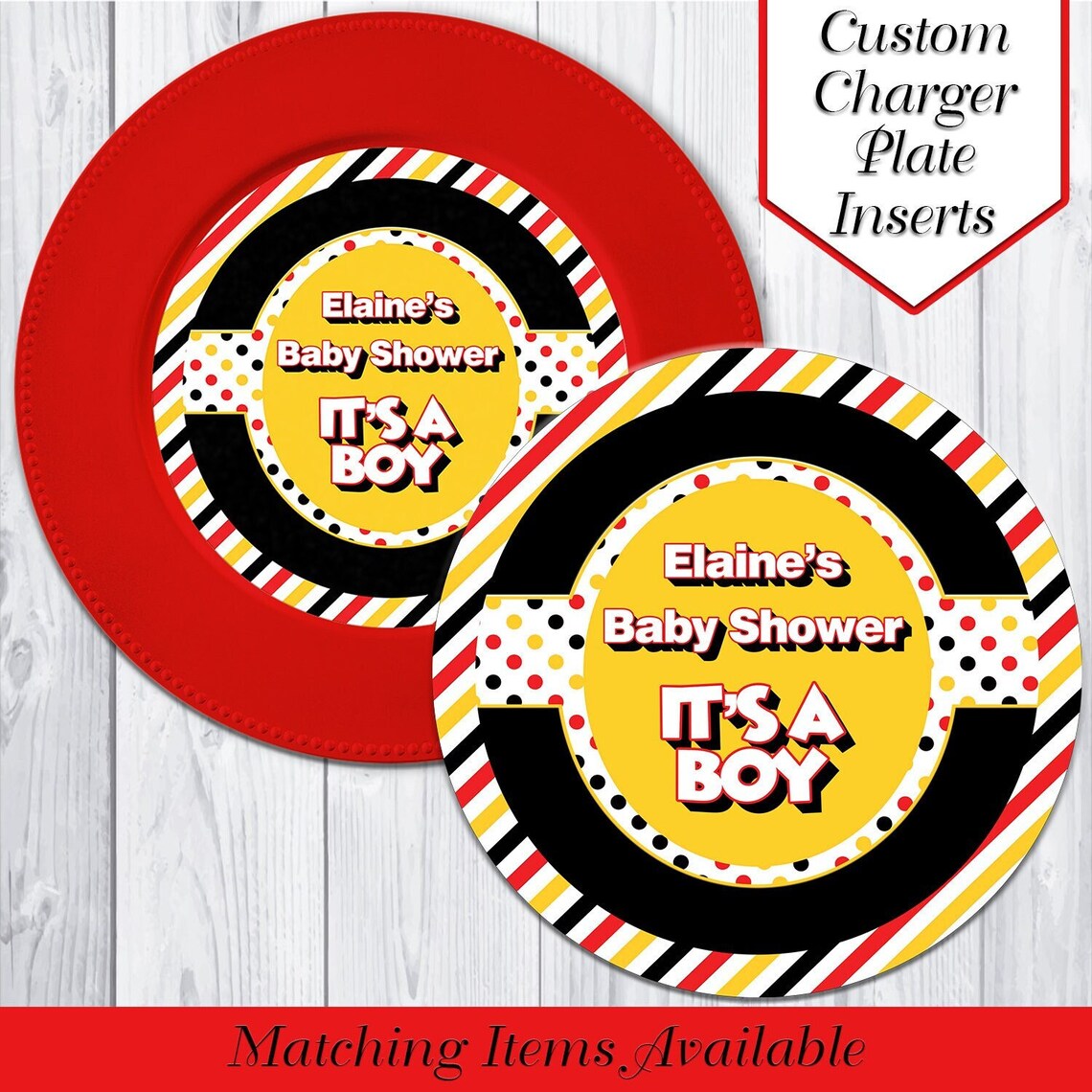 It's A Boy Charger Plate Inserts | Oh Boy | Birthday Favors | Birthday ...