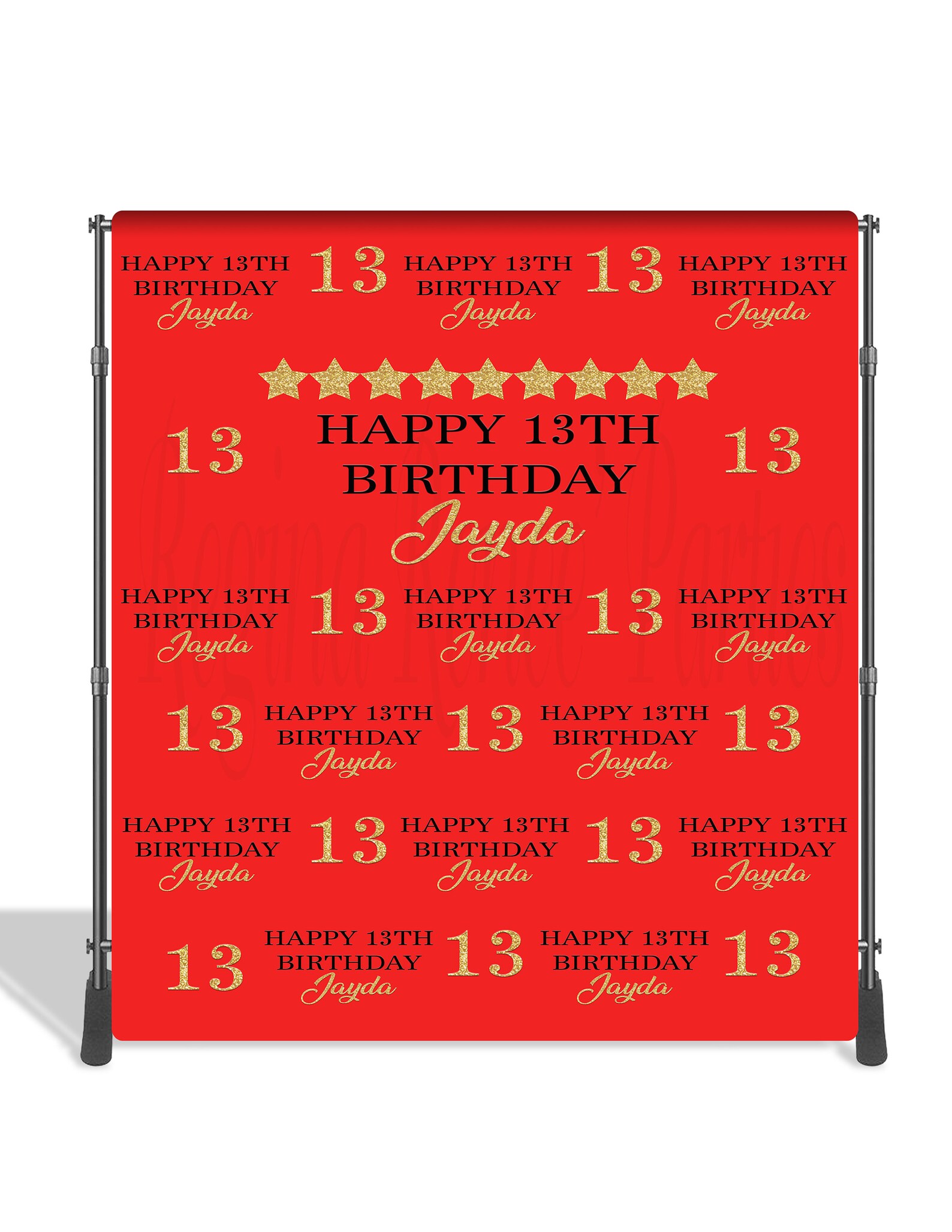Red Gold and Black Step and Repeat Backdrop | Step & Repeat | Birthday ...