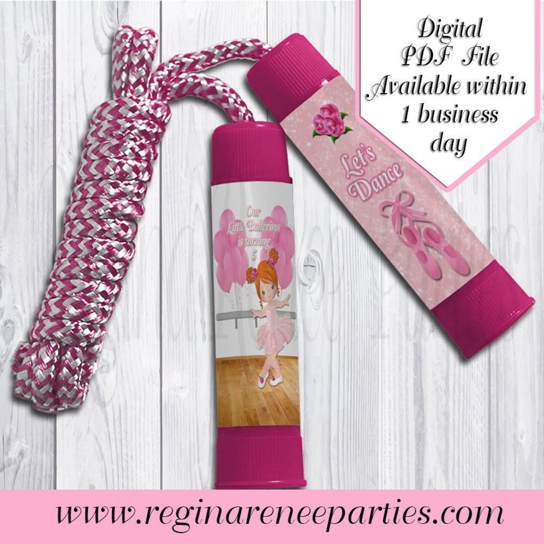 Ballerina Theme Jump Rope Handle Labels Ballerina Birthday - Etsy