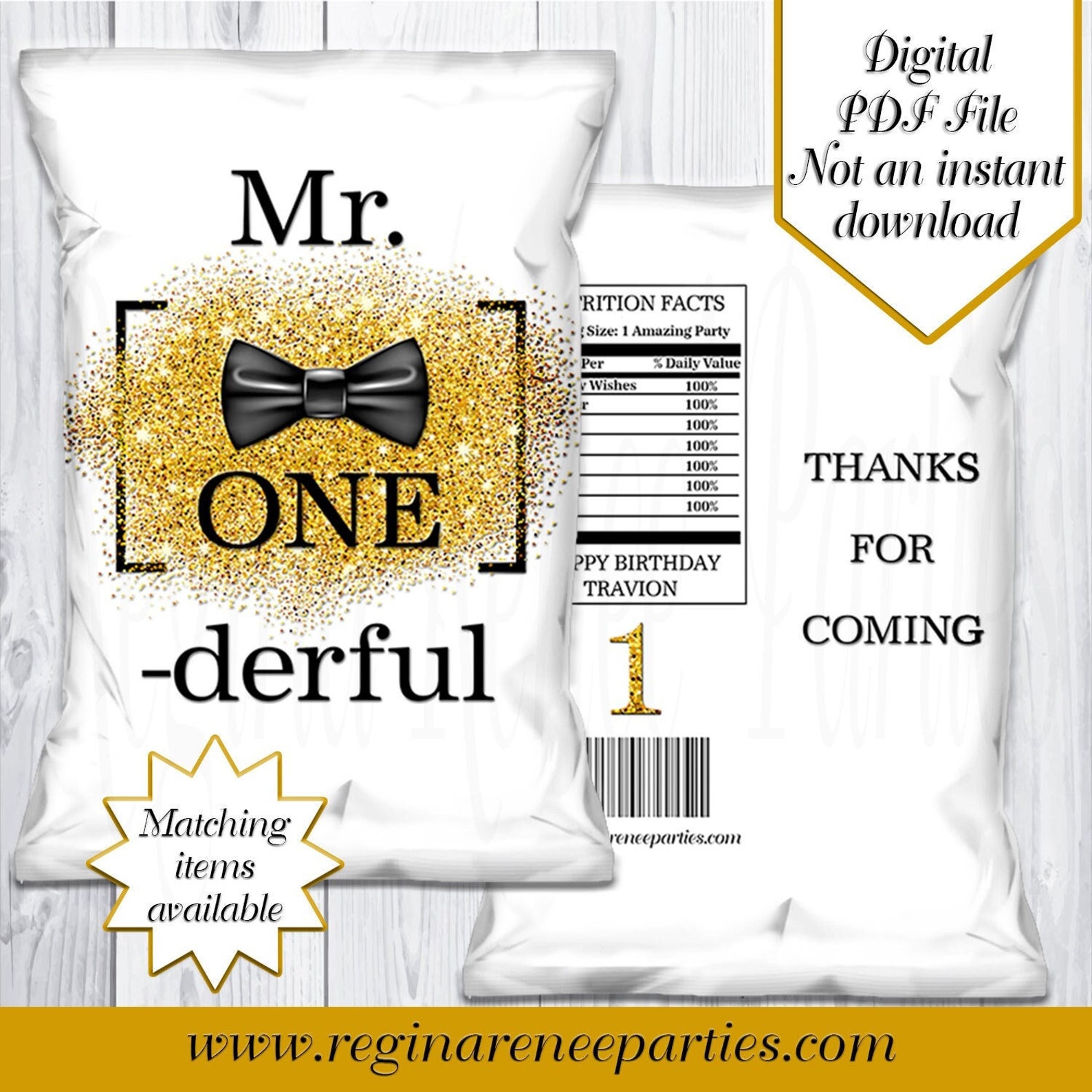 Mr. One-derful Chip Bags Mr. ONE Derful Birthday Party | Etsy
