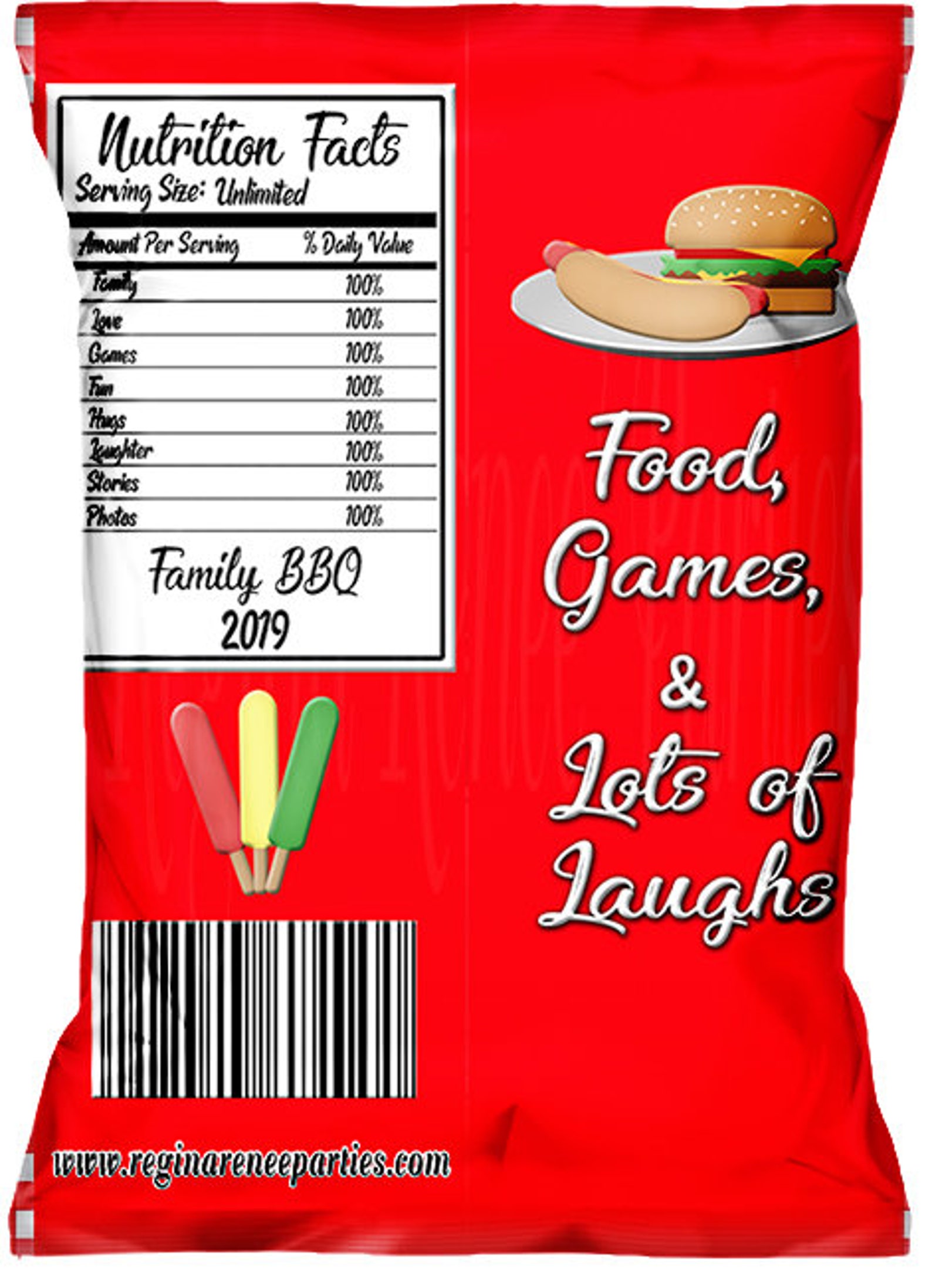BBQ Theme Chip Bags Barbeque Chip Bags Picnic Family Barbeque Favor ...