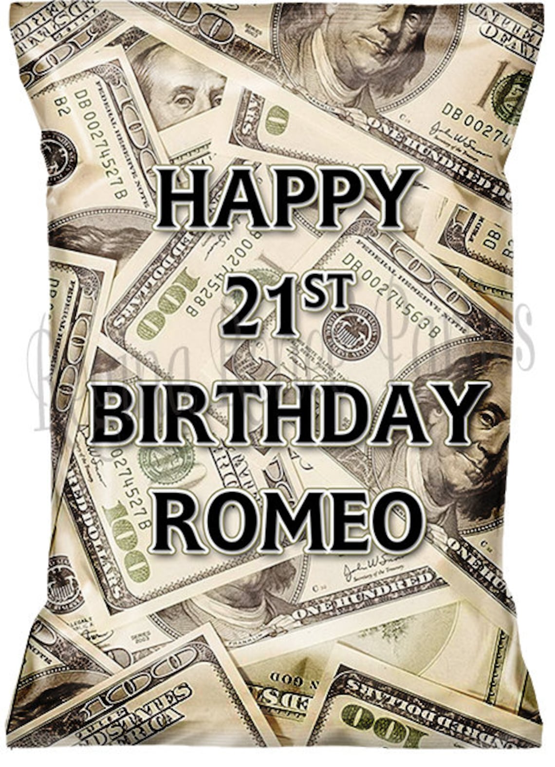 Money Theme Chip Bags Money Bags Money Favor Bags Custom | Etsy