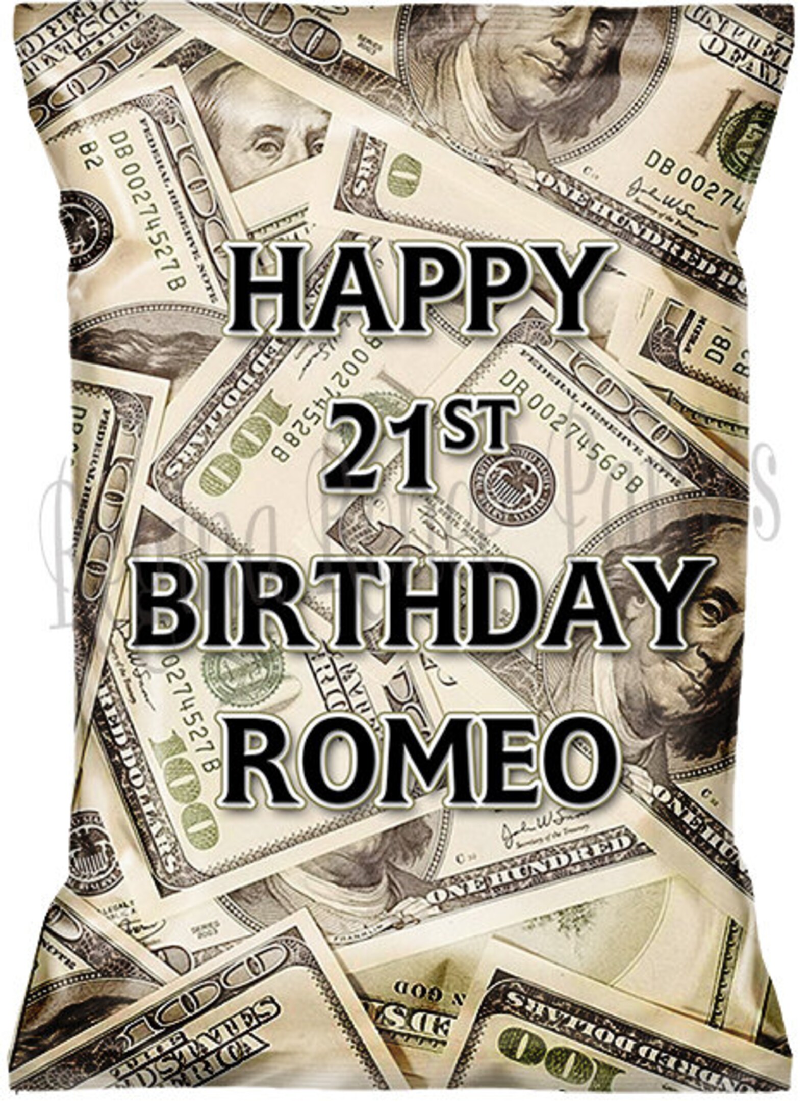 Money Theme Chip Bags Money Bags Money Favor Bags Custom - Etsy