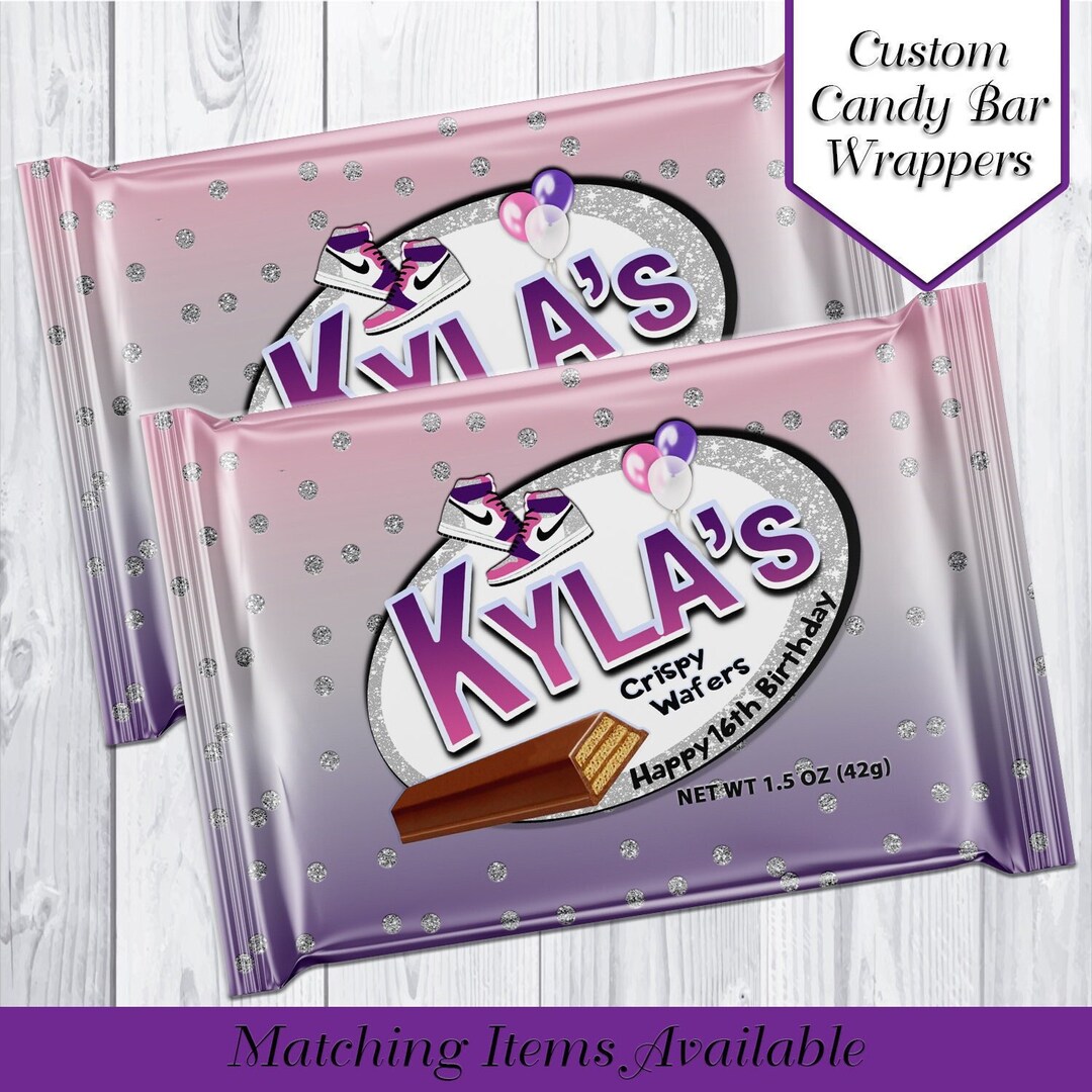 Sneaker Theme Candy Bar Wrappers | Sneakers Party Favors | Candy Bar ...