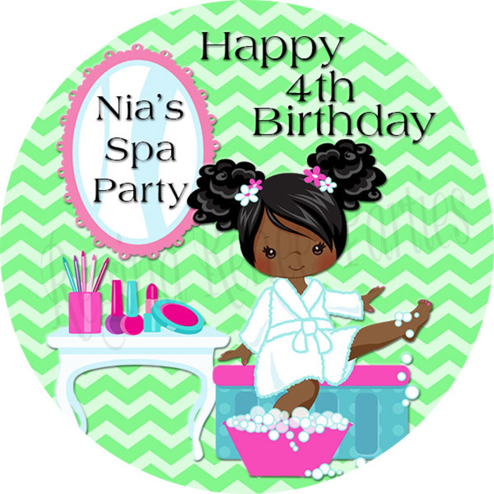 Spa Party Cupcake Toppers | Candy Apple Toppers | Treat Toppers | Spa ...