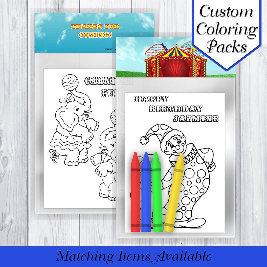 Coloring Packs | Custom Coloring Pages | Carnival Coloring Sheets ...