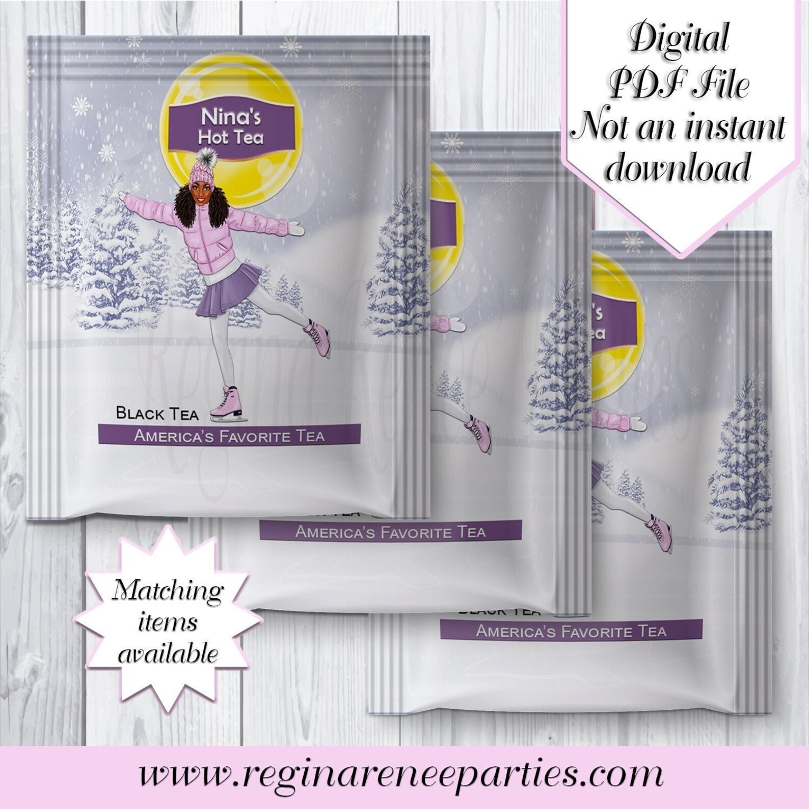 Ice Skating Theme Tea Bag Wrappers Tea Bag Wrappers Drink - Etsy