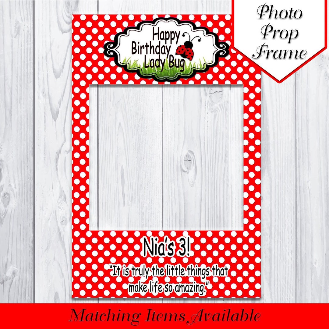 Lady Bug Photo Prop Frames | Lady Bug Favors | Lady Bug Picture Frames ...