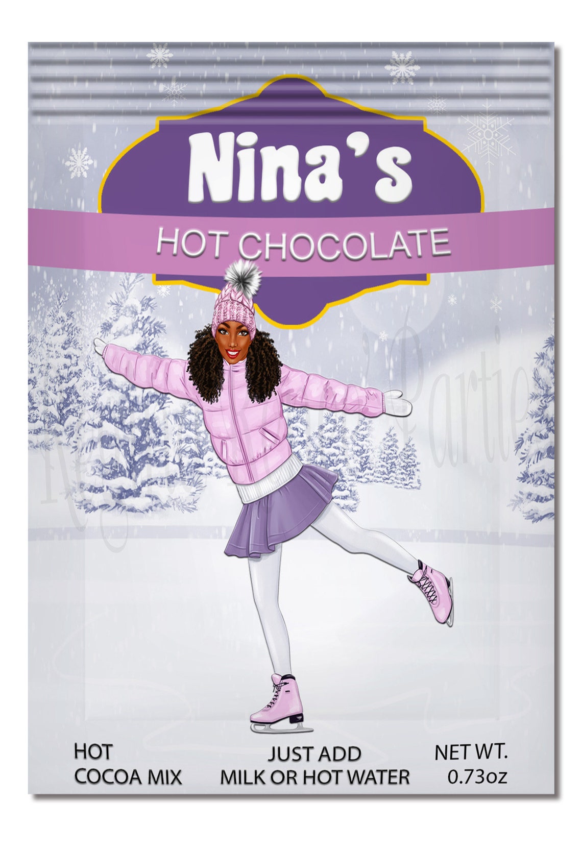 Ice Skating Theme Hot Cocoa Wrappers Hot Chocolate Favors - Etsy